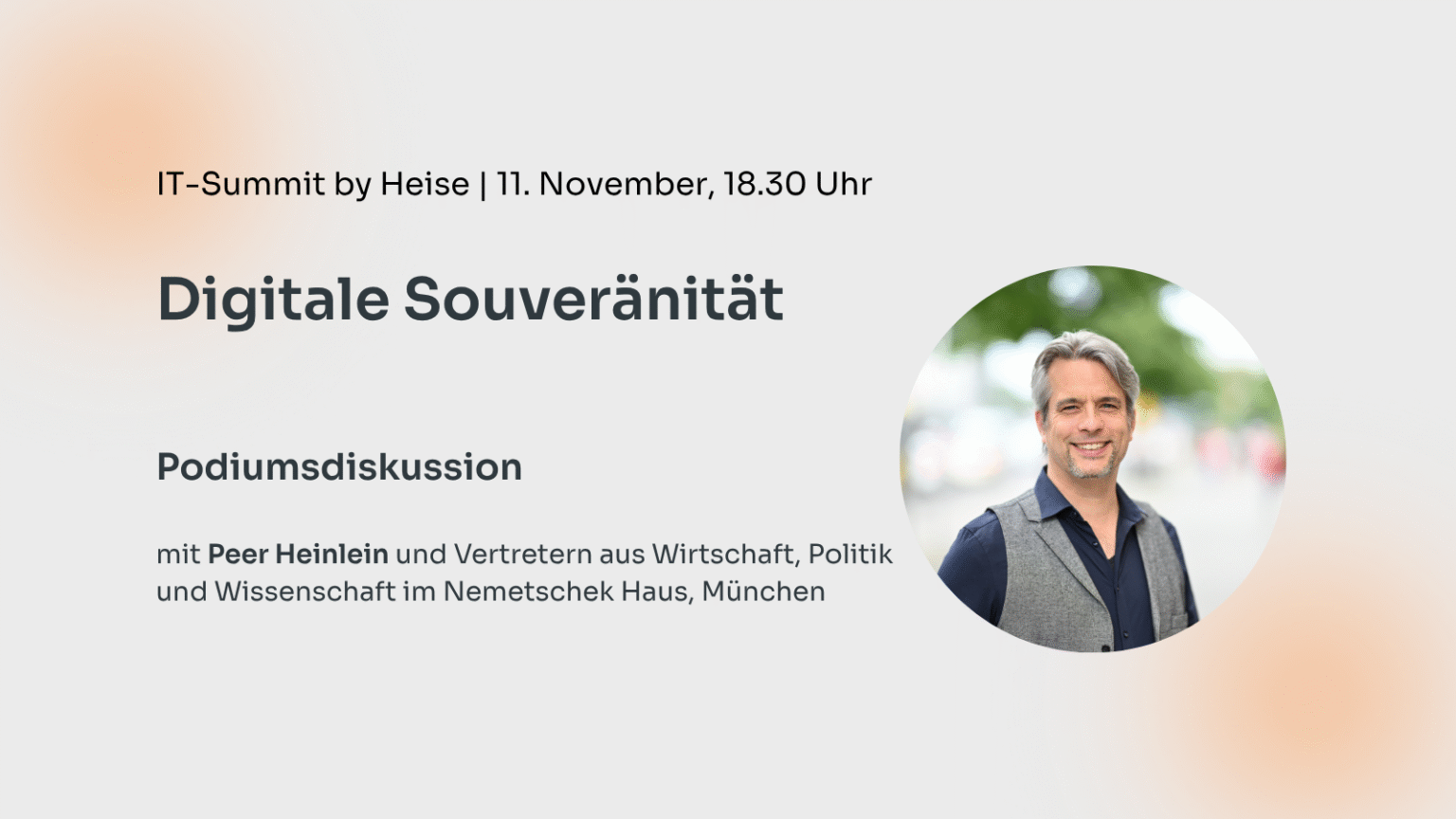 Digitale Souveränität im Fokus: Peer Heinlein auf dem Heise IT-Summit ...
